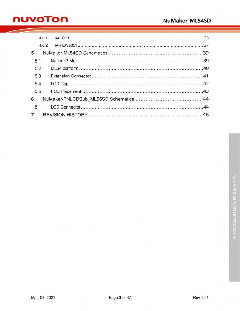 NuMaker-ML54SD manual page 3