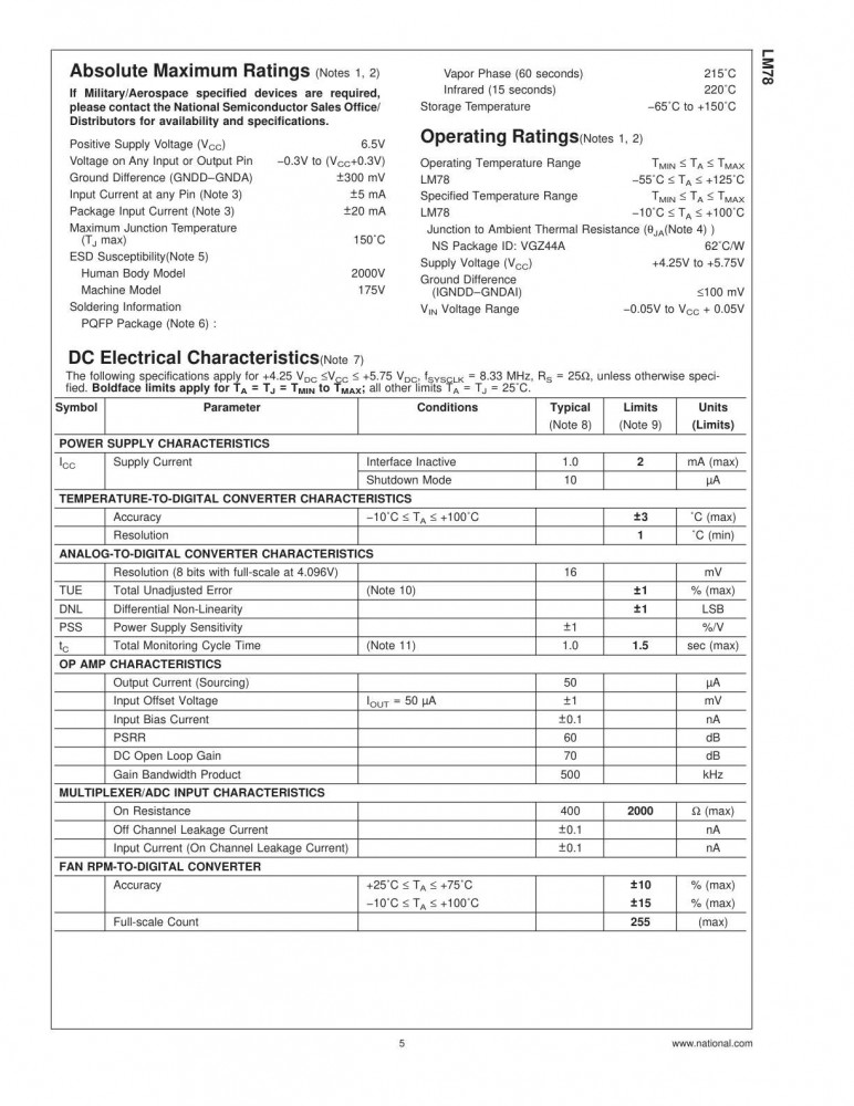LM78CCVF-J datasheet page 5