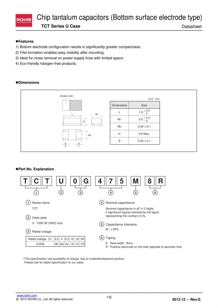 ROHM TCT series document page 1