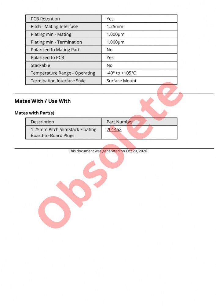 Product document image 3 for MOLEX 2014510101