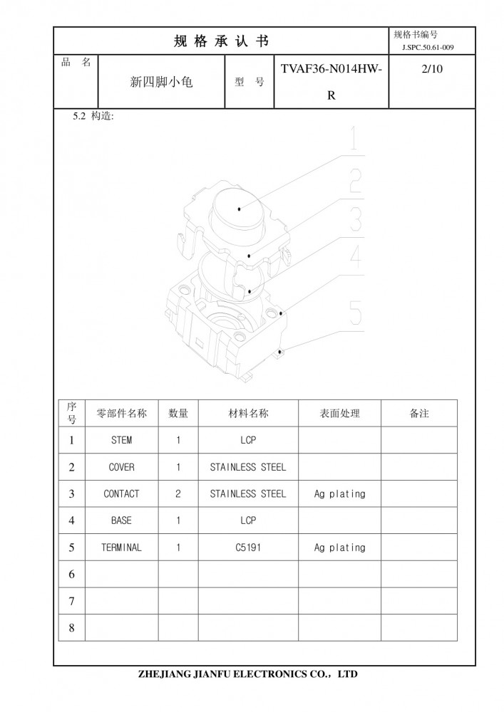 TVAF36-N014HW-R specification page 3