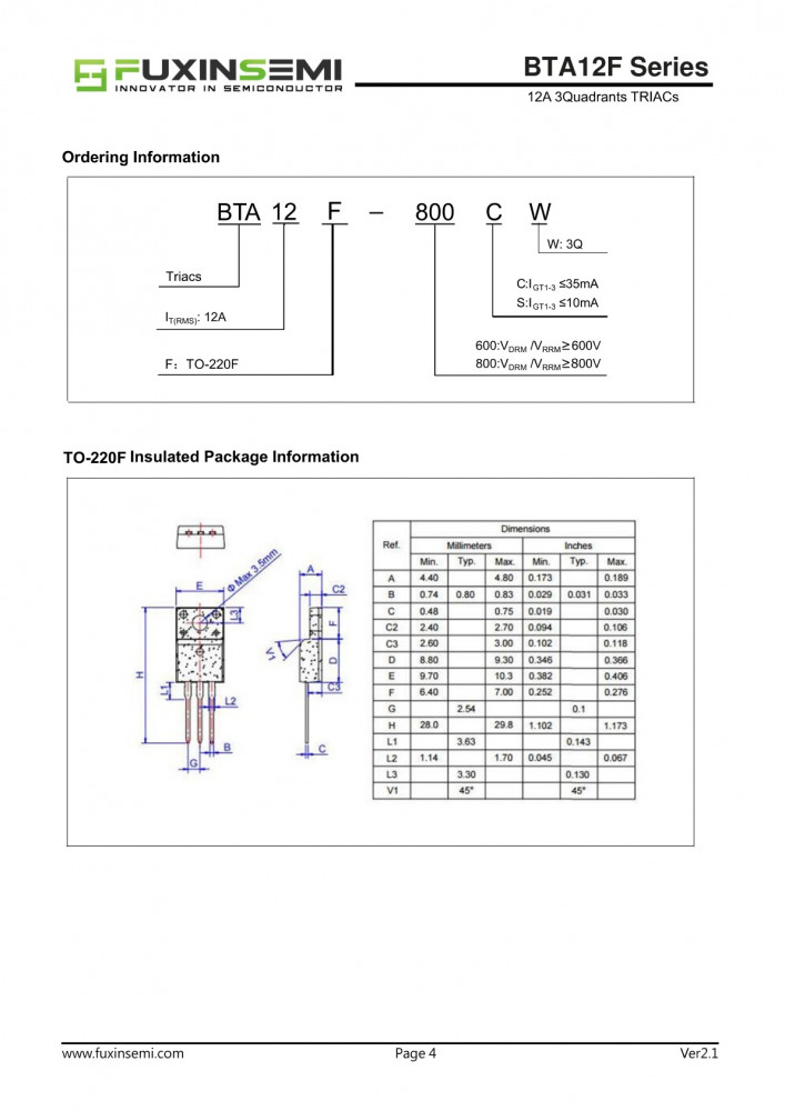 BTA12F-800CW datasheet page 4