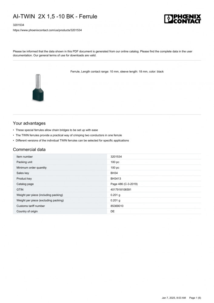 Phoenix Contact 3201534 product document page 1