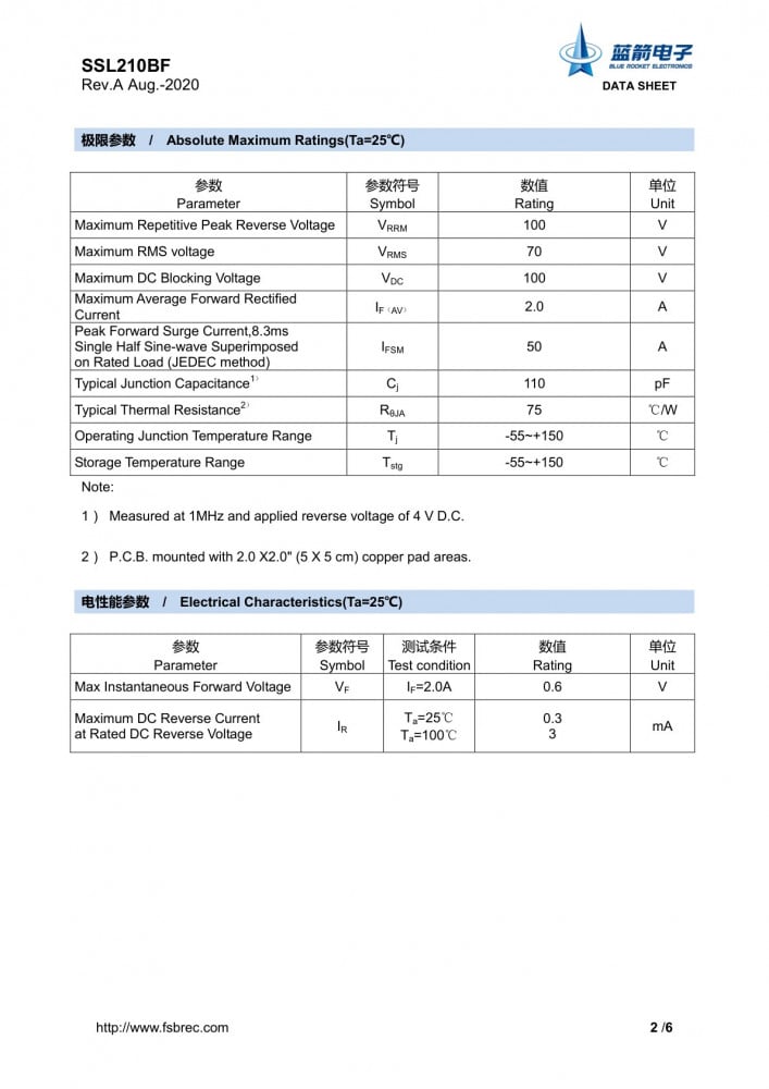 SSL210BF datasheet page 2