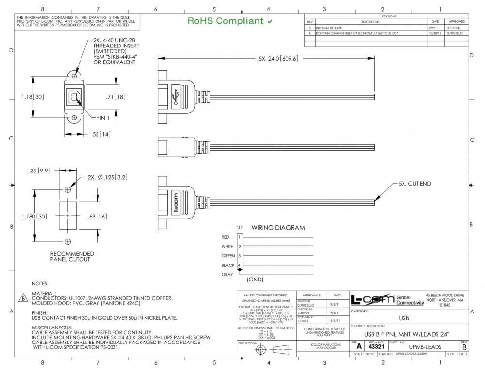L-com UPMB-LEADS technical drawing