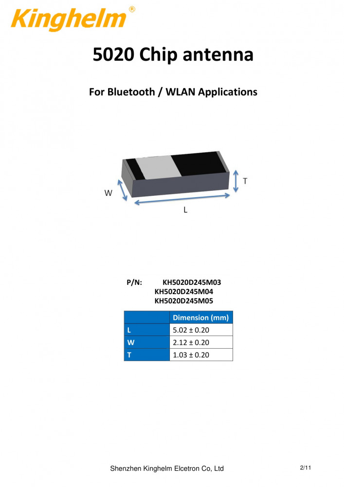 KH-5020D245M0X datasheet page 2
