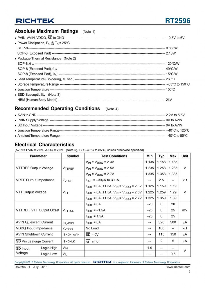 RT2596 datasheet page 3