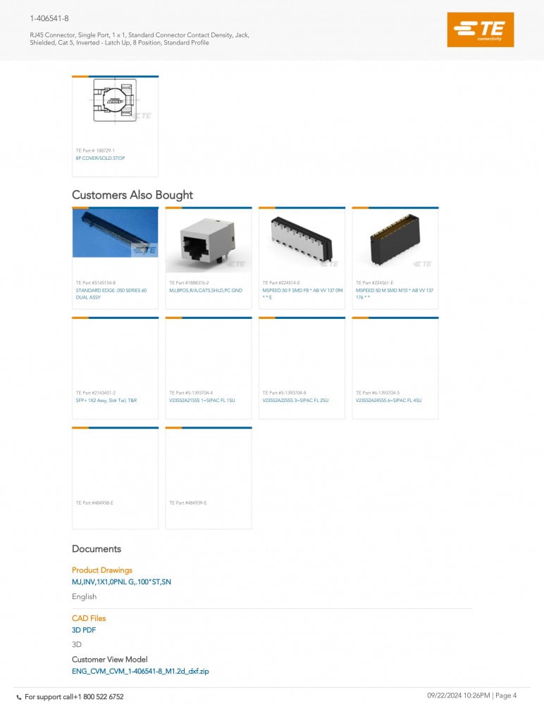 TE Connectivity 1-406541-8 technical document page 4