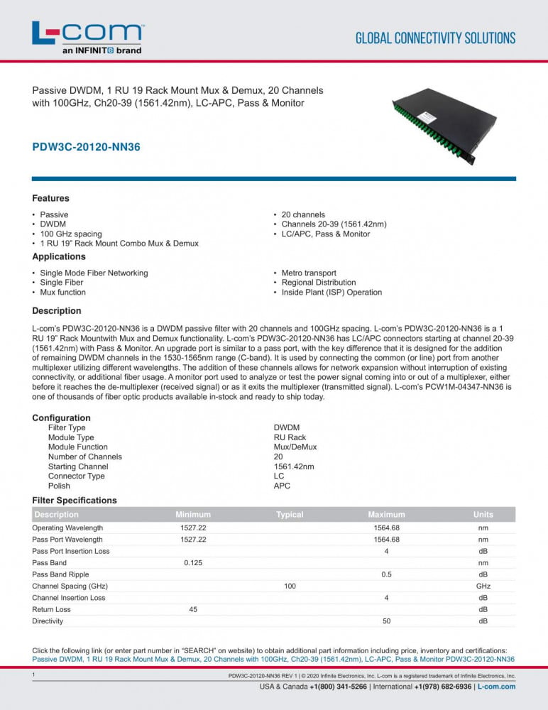 PDW3C-20120-NN36 technical document page 1