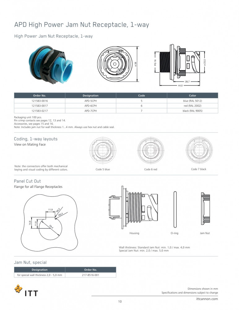 ITT CANNON APD technical document page 10