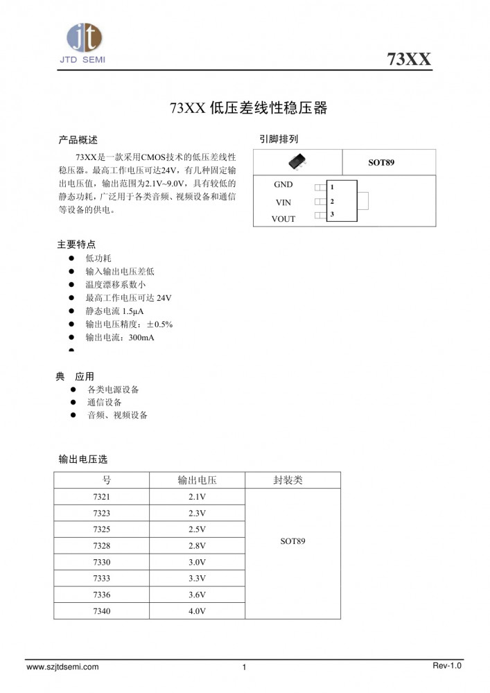 JTD7333 datasheet page 1