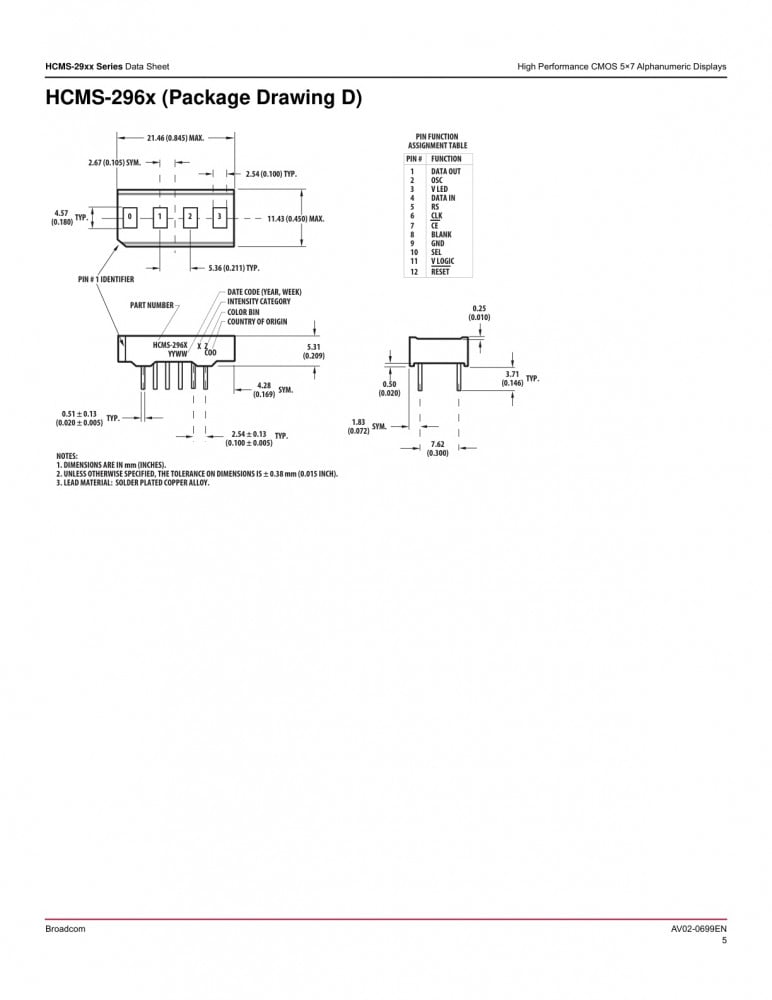 HCMS-2974 datasheet page 5
