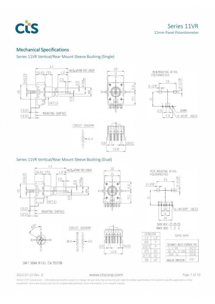 CTS 11VR datasheet page 7