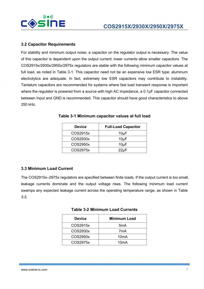 COS29152WU datasheet page 7