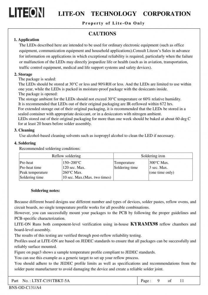 LTST-C191TBKT-5A datasheet page 10