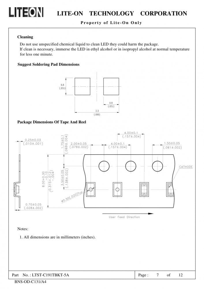 LTST-C191TBKT-5A datasheet page 8