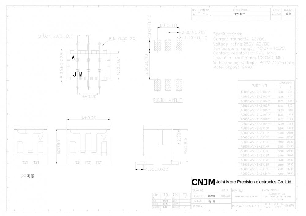 CNJMA2006WV-S-2X6P technical document page
