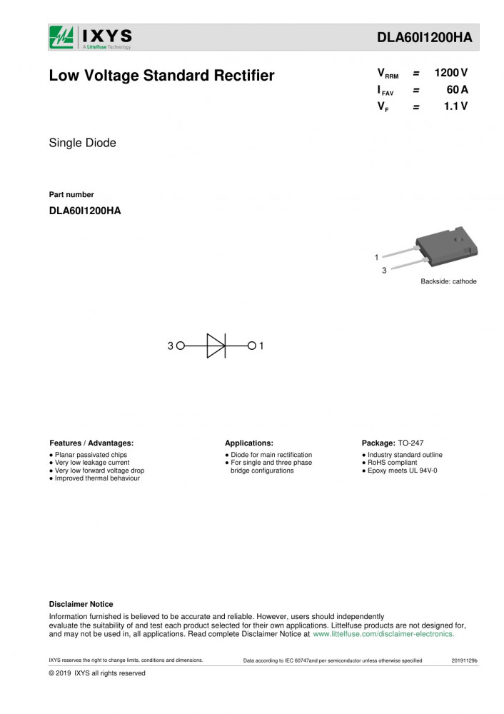 DLA60I1200HA datasheet page 1