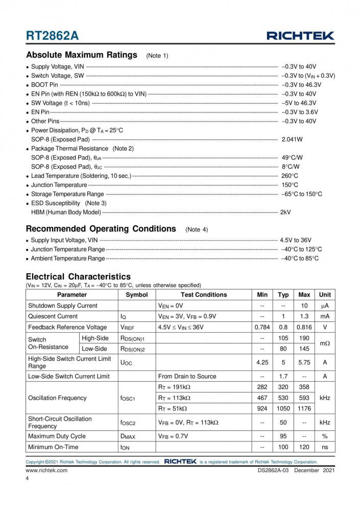 RT2862A datasheet page 4