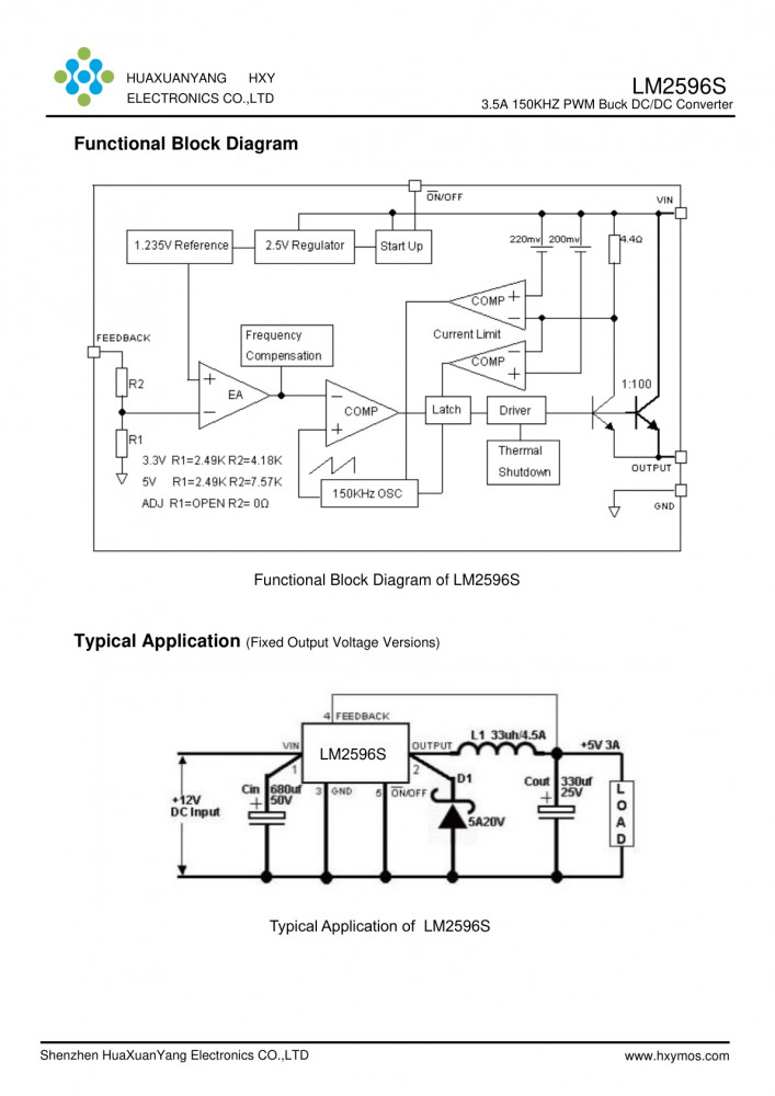 LM2596S-3.3-HXY datasheet page 2