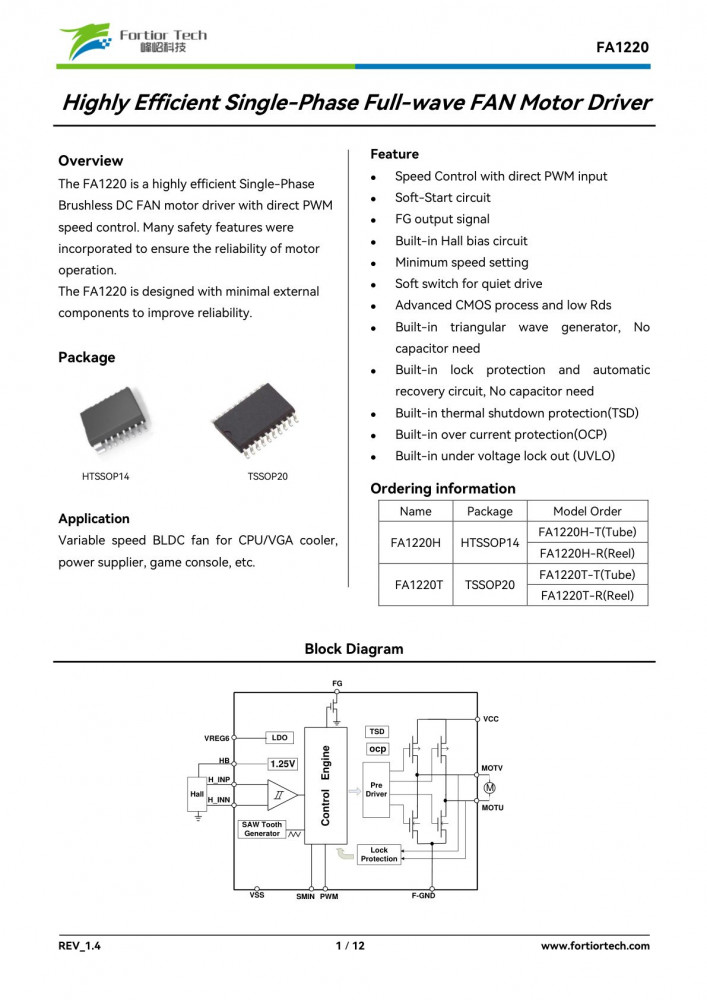 FA1220H datasheet page 1