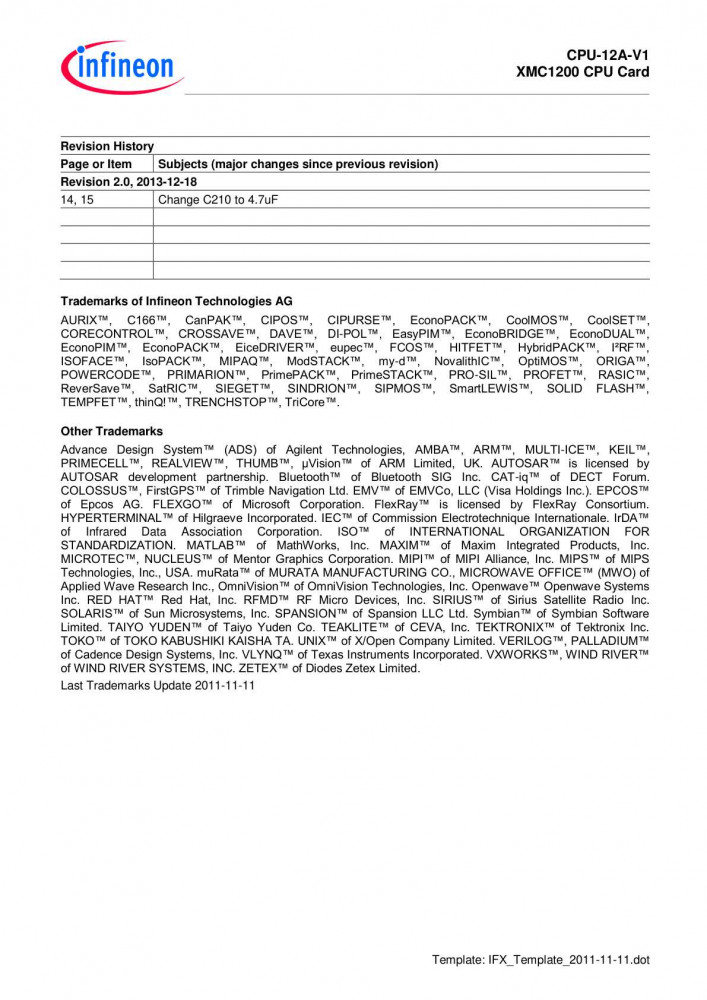 XMC1200 CPU Card manual page 3
