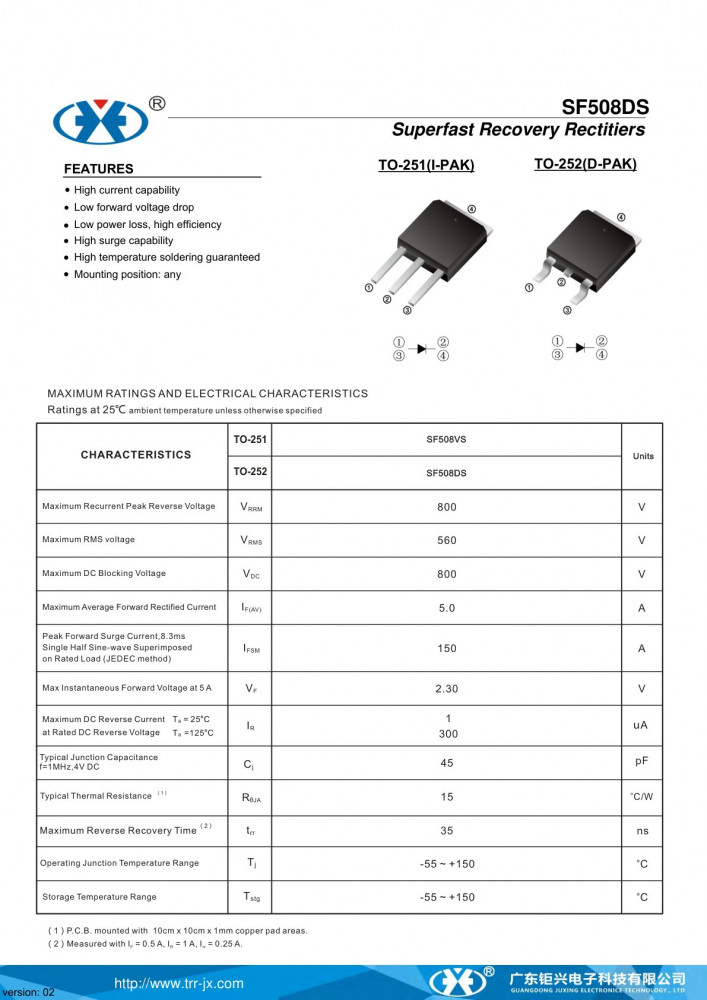 SF508DS datasheet page 1