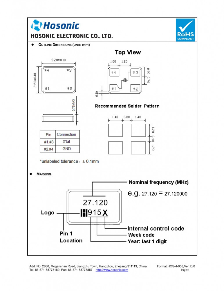 HOSONIC E3SB27E0X0012E specification page 4
