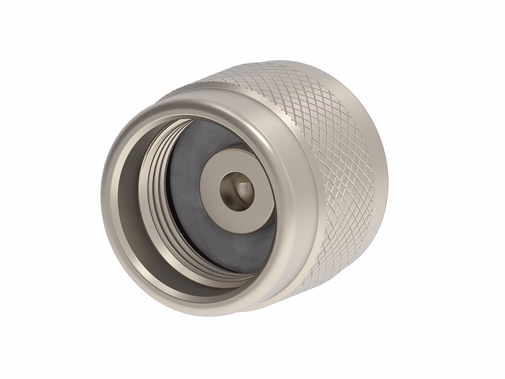 N Jack Dust Cap, Brass Body, Nickel (Ni) Plated, Tray, 50 Ohms for sale