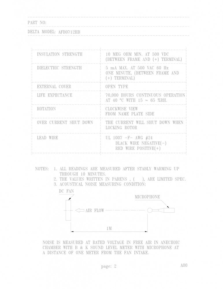 AFB0712HB approval specification page 2