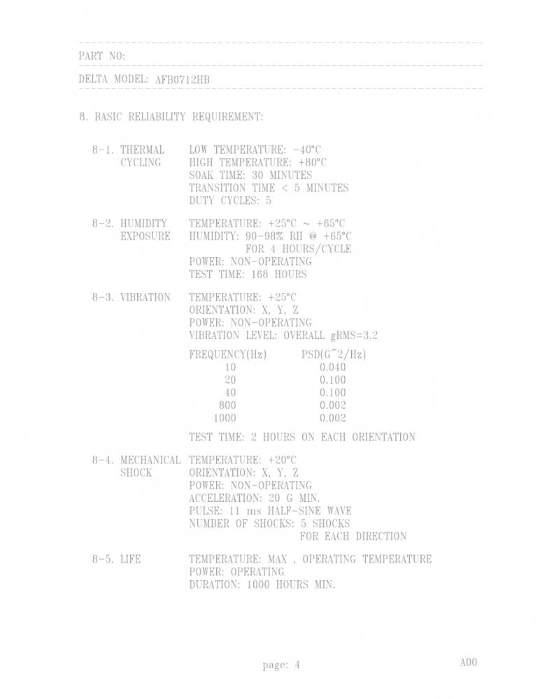 AFB0712HB approval specification page 4