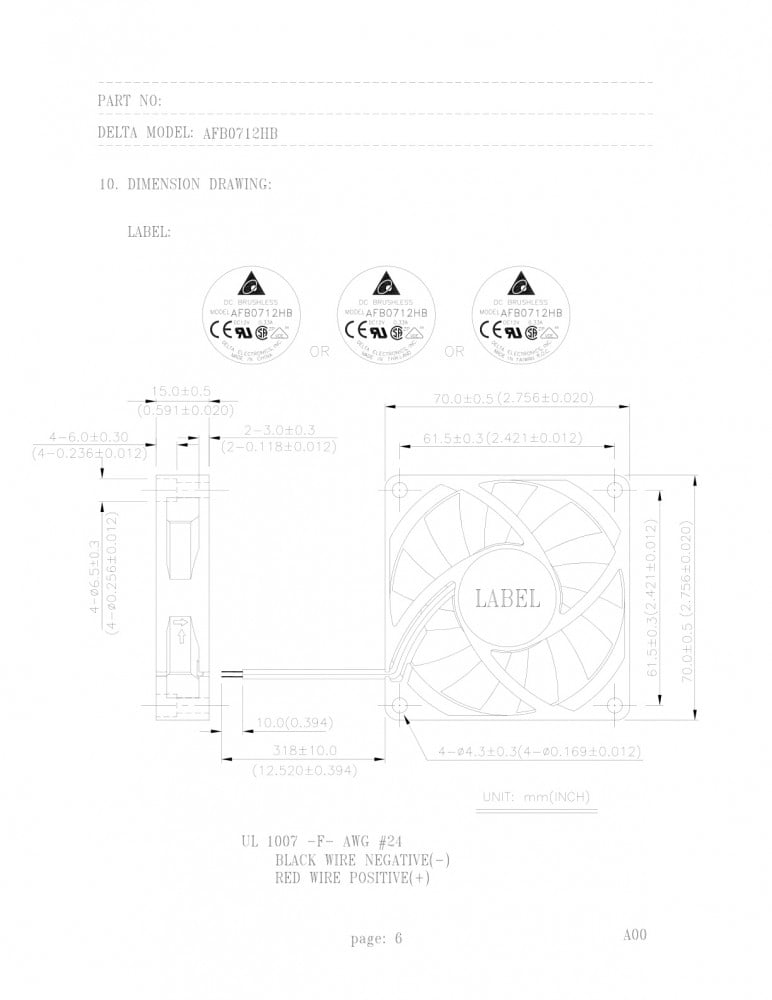 AFB0712HB approval specification page 6
