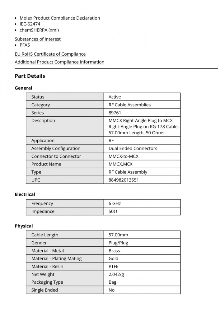 MOLEX 897613970 product drawing, page 2