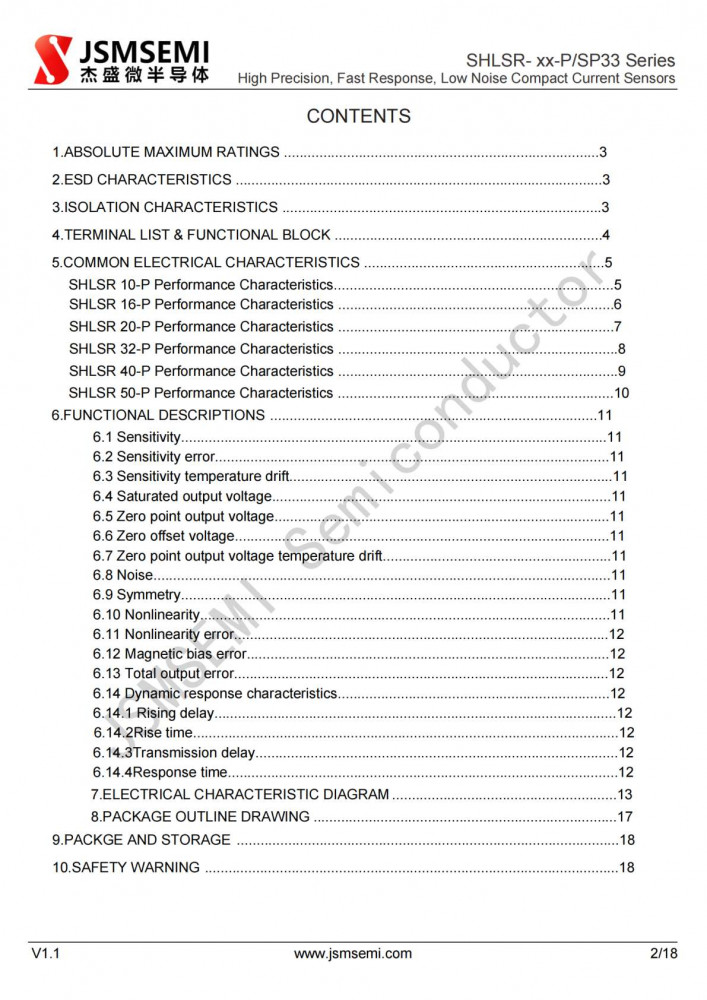 SHLSR series datasheet page 2
