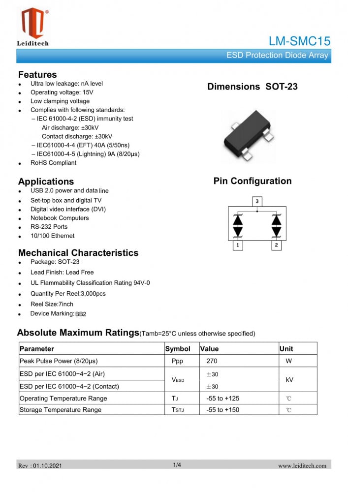 LM-SMC15 datasheet page 1