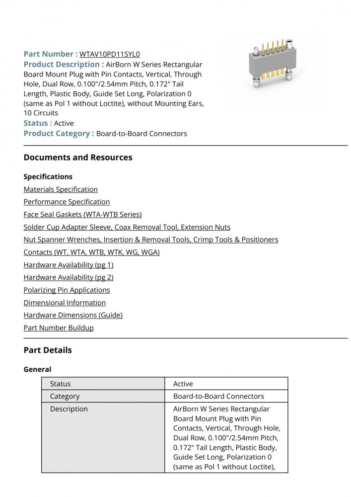 WTAV10PD11SYL0 technical document image 1