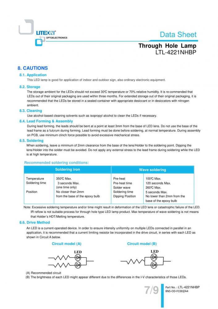 LTL-4221NHBP datasheet page 7
