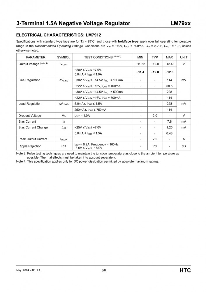 LM7912T datasheet page 5