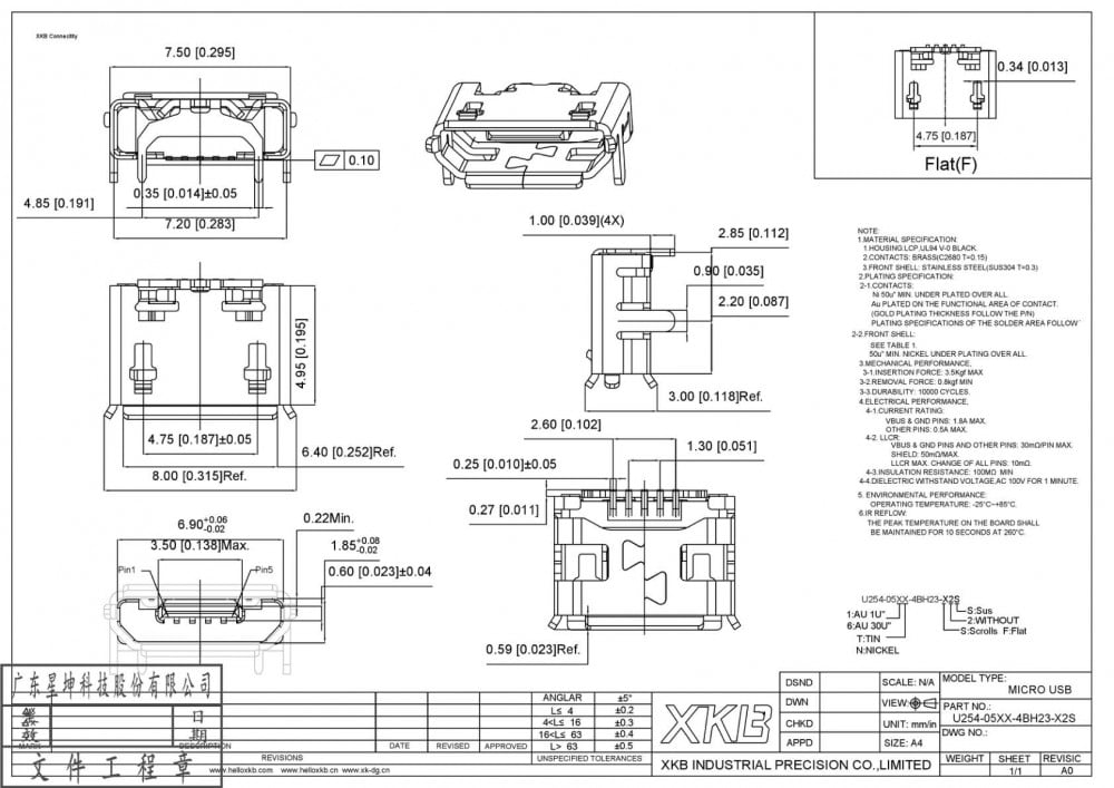 U254-056T-4BH23-S2S technical document page