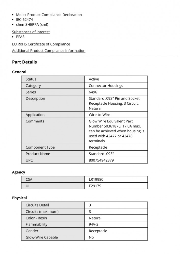Molex 03091030 drawing page 2