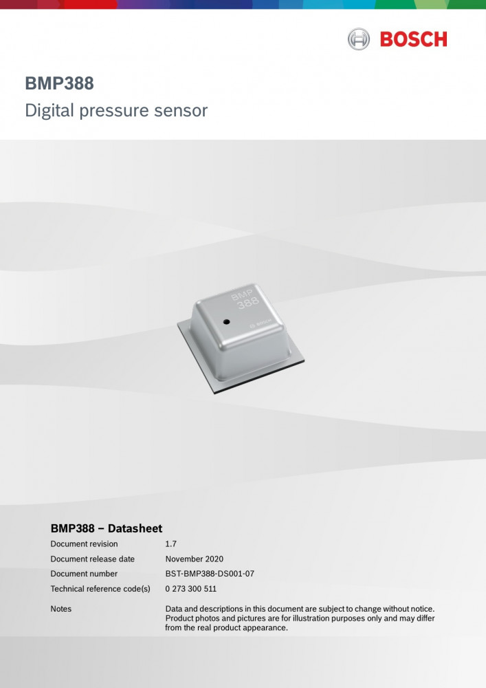 BMP388 datasheet page 1
