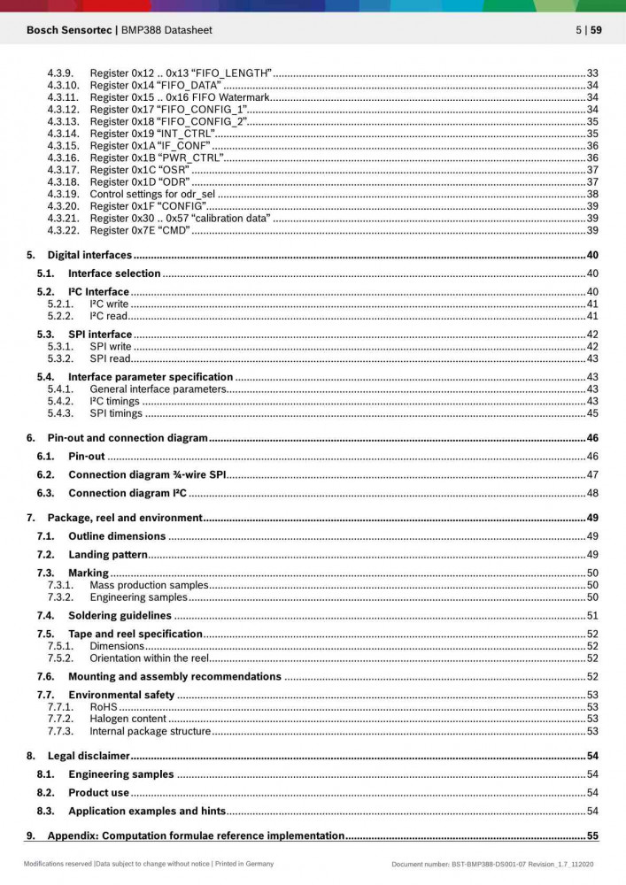 BMP388 datasheet page 5