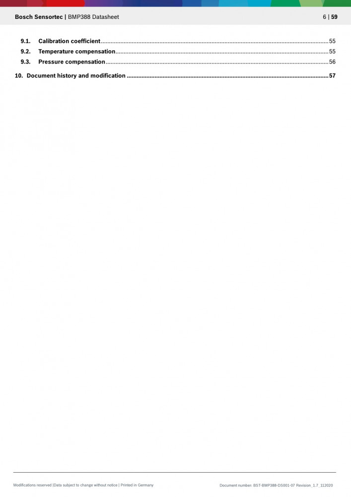BMP388 datasheet page 6