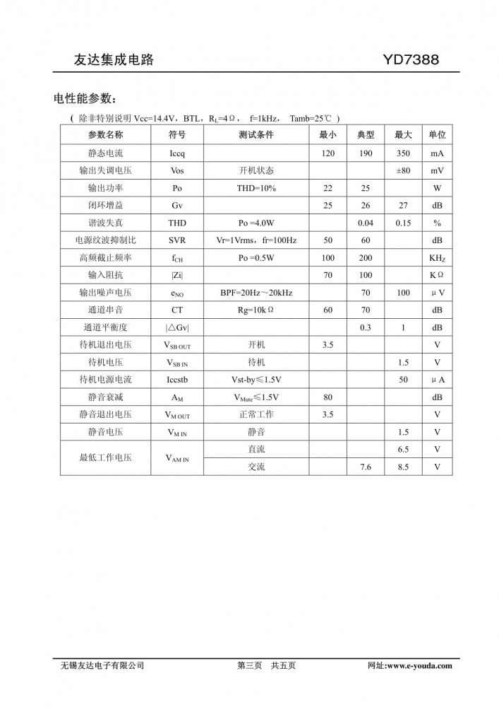 YD7388 datasheet page 3