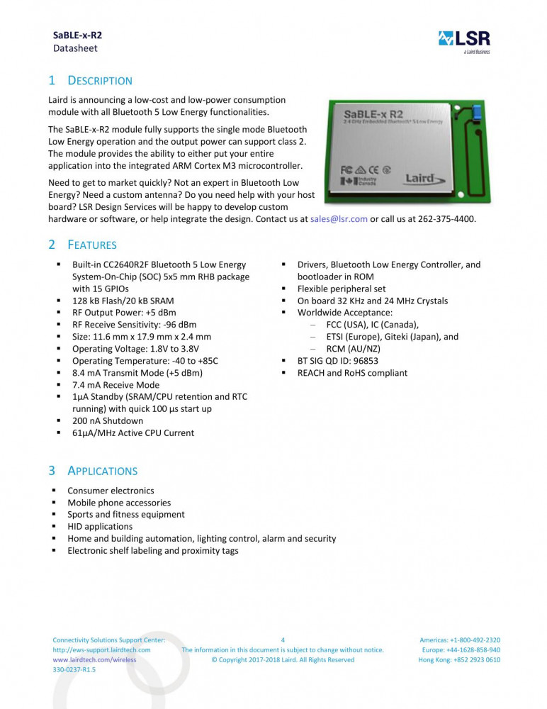 SaBLE-x-R2 datasheet page 4