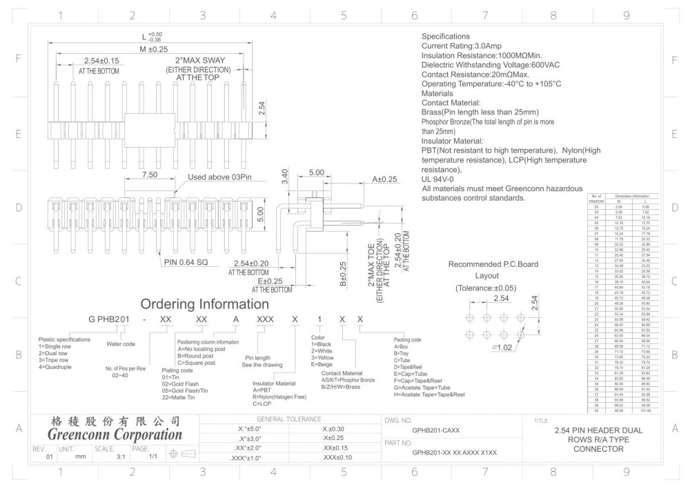 GREENCONN GPHB201-1002A001R1BA technical document page