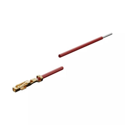 Pre-Crimped Lead iGrid-Female-to-Pigtail, Gold (Au) Plating, 450.00mm Length, 26 AWG, Red for sale