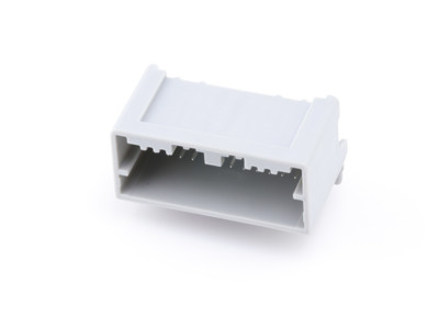 Mini50 Unsealed Right-Angle Header, UL 94 HB, Dual Row, 20 Circuit, Polarization Option C, 2.80mm Pin Length, Dark Gray, Tape and Reel