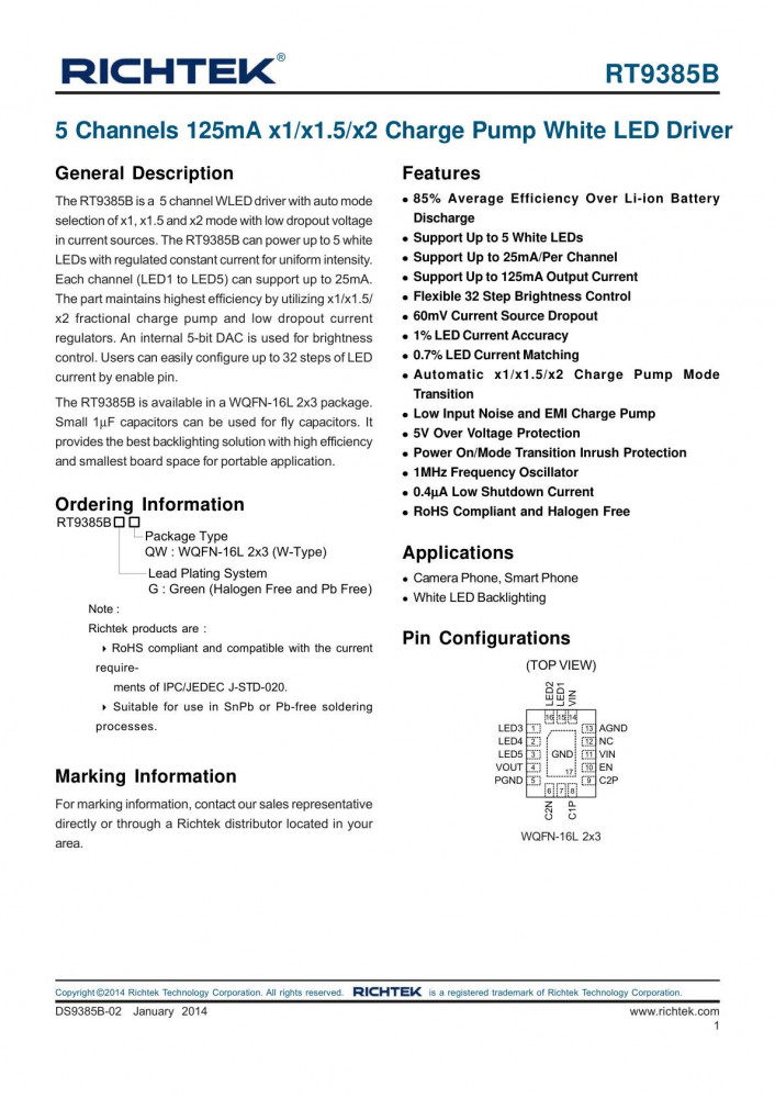 RT9385B datasheet page 1