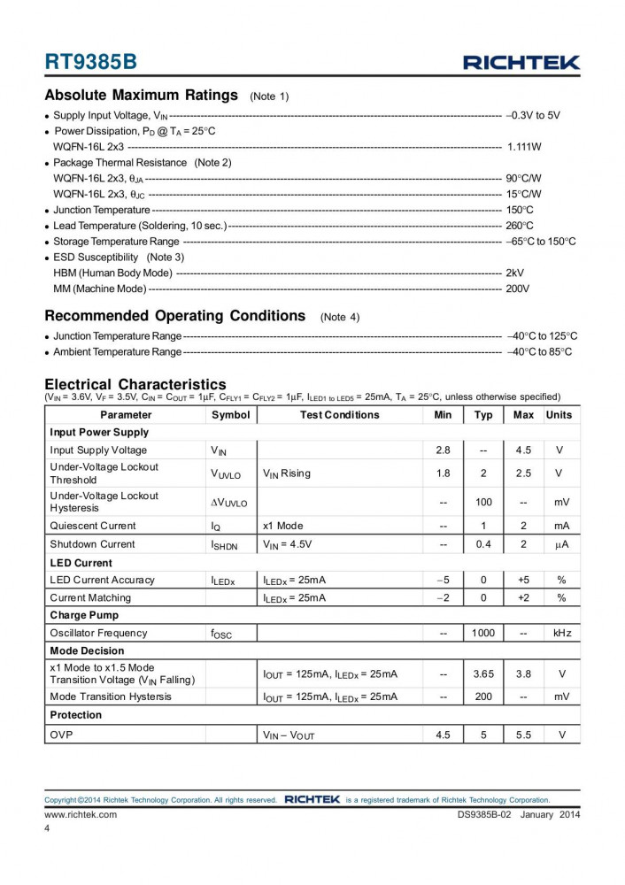 RT9385B datasheet page 4